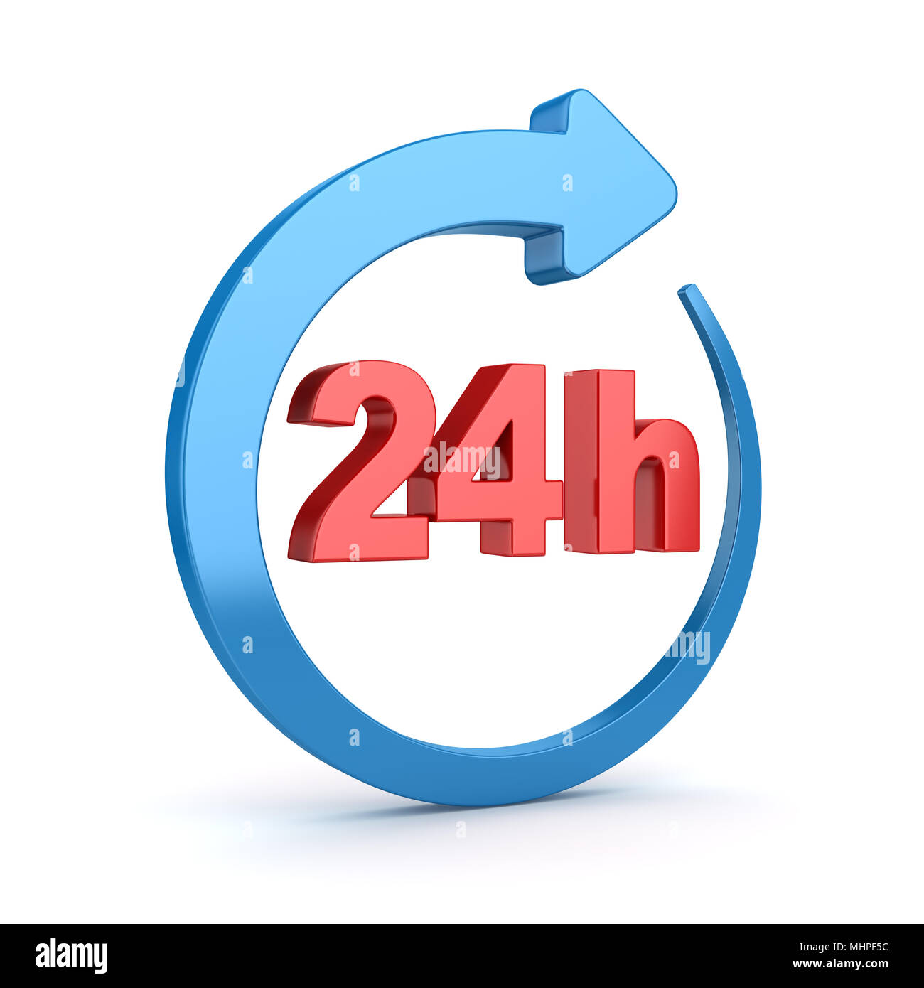 Red 24 Hours Icon , This is a 3d rendered computer generated image ...