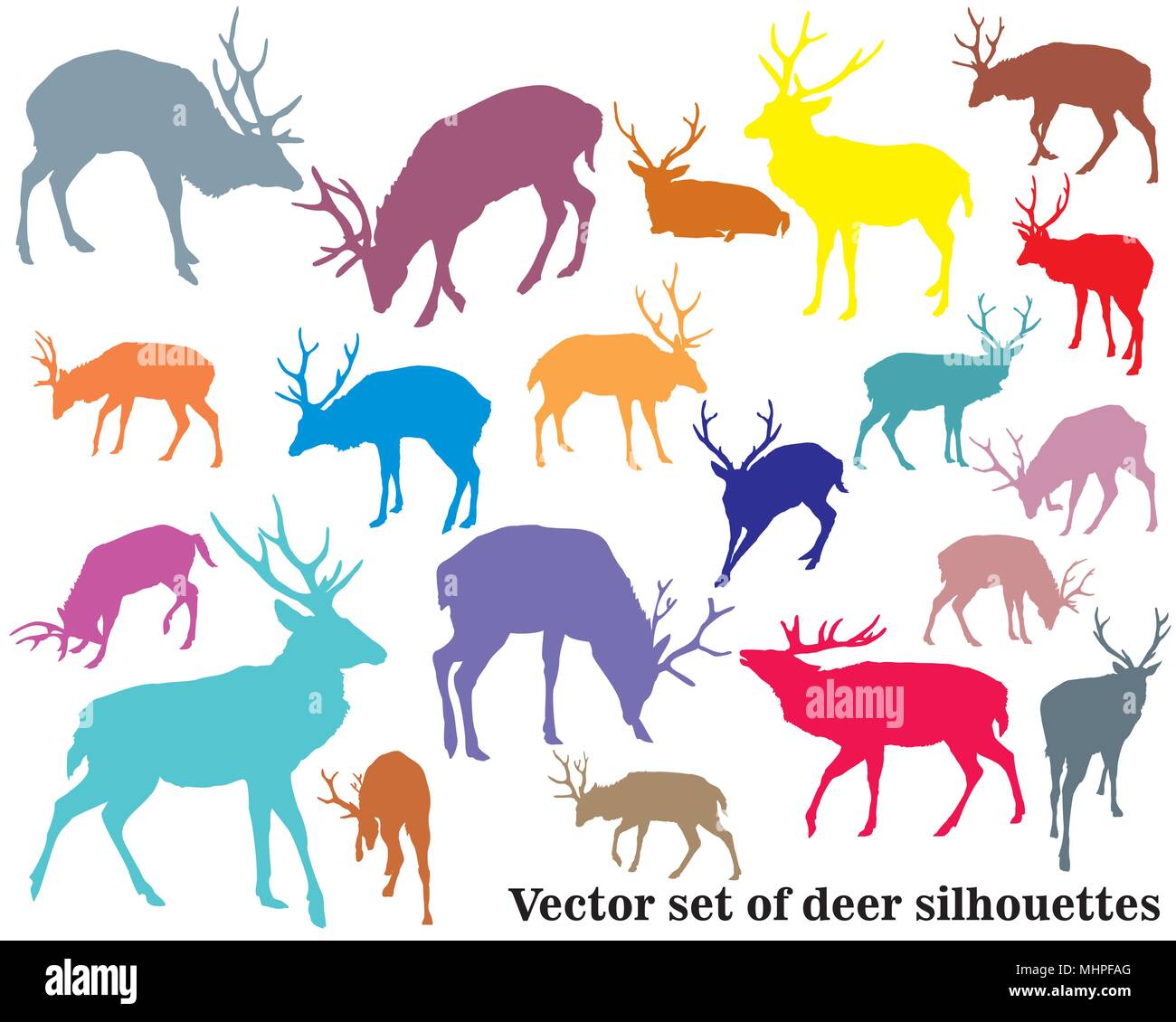 Deer silhouette vector vectors hi-res stock photography and images - Alamy