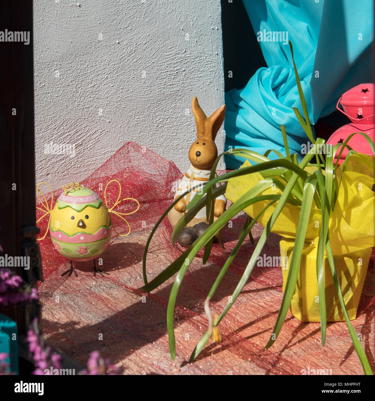 WARSAW, POLAND - APRIL 28, 2018: Easter showcases in the old town ...