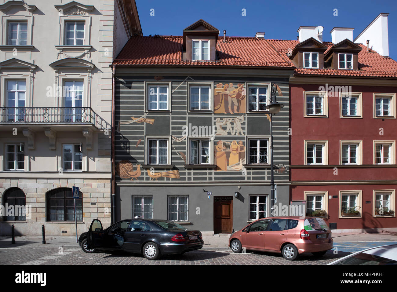 WARSAW, POLAND - APRIL 28, 2018: DETAILS OF Facade of Late-Renaissance ...
