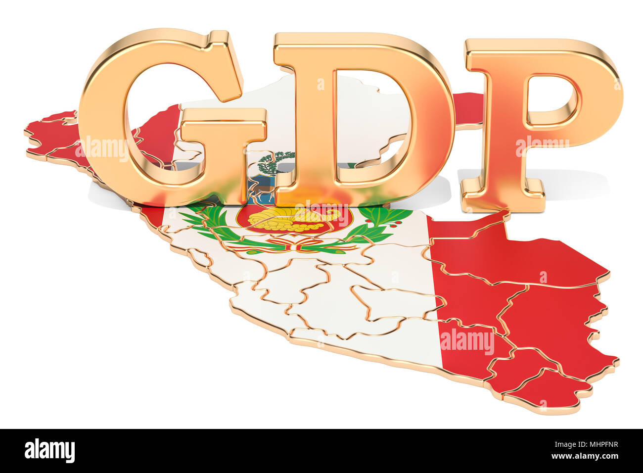 gross domestic product GDP of Peru concept, 3D rendering isolated on ...