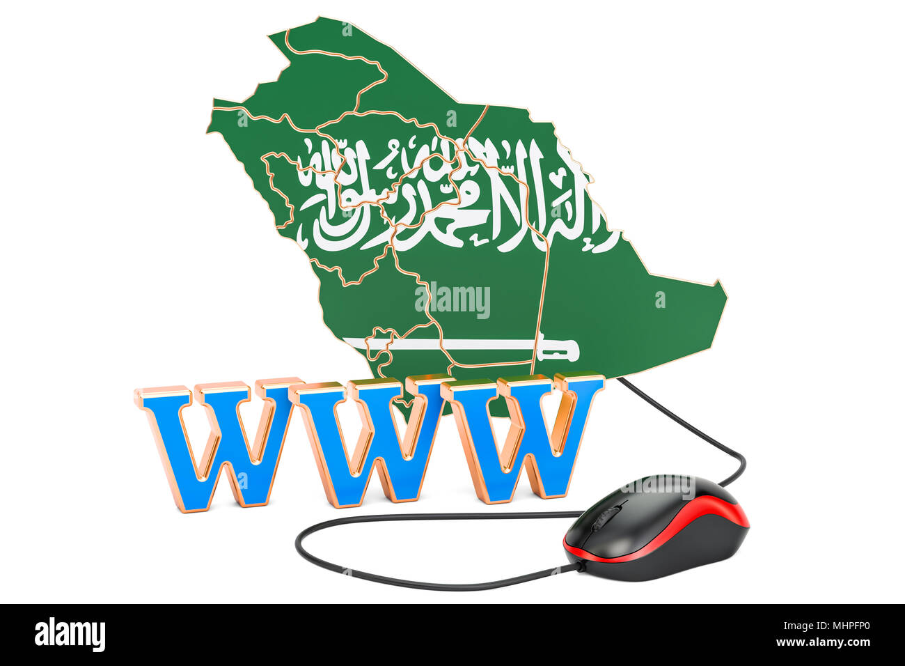 Internet connection in Saudi Arabia concept. 3D rendering isolated on ...