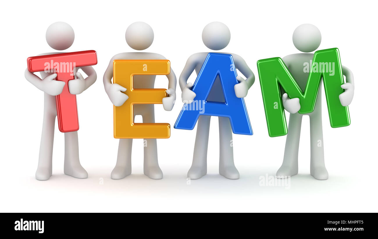 Team Concept with 3d Man , This is a 3d rendered computer generated ...