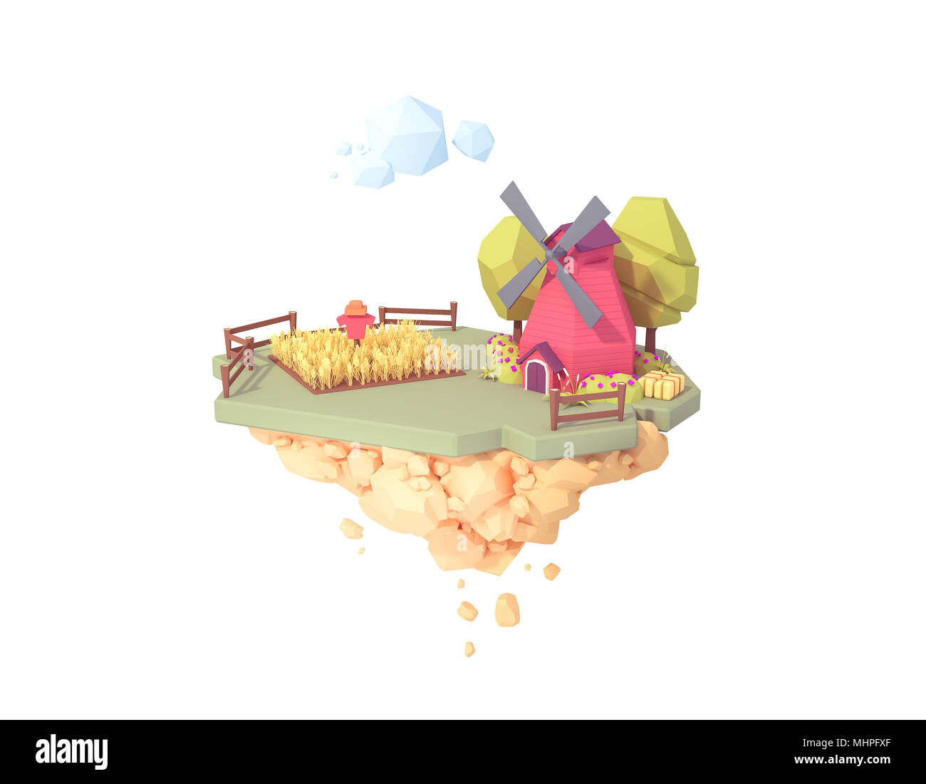 Windmill wheat field Cut Out Stock Images & Pictures - Alamy