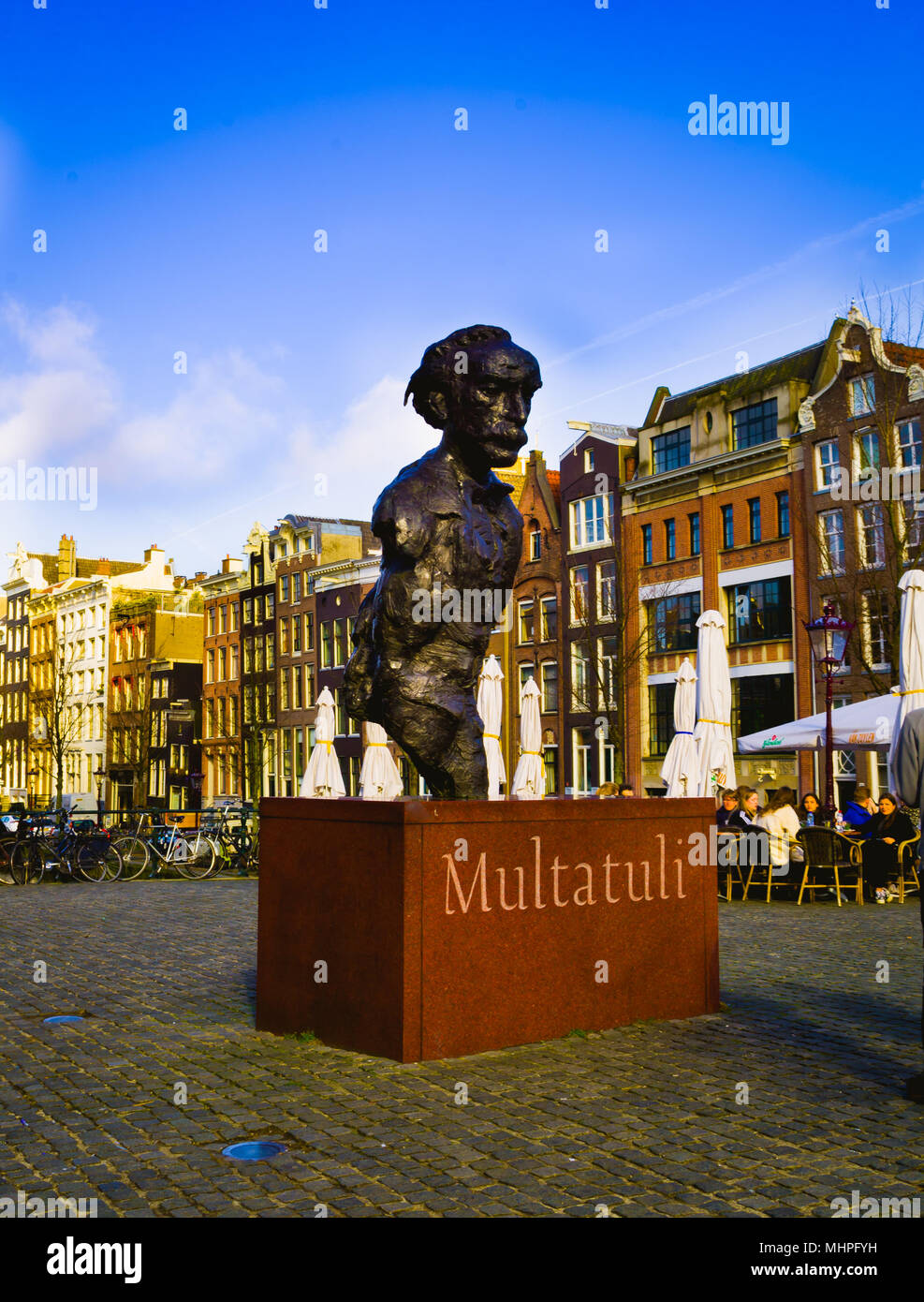 AMSTERDAM, NETHERLANDS, APRIL, 23 2018: Statue of Dutch writer Eduard ...