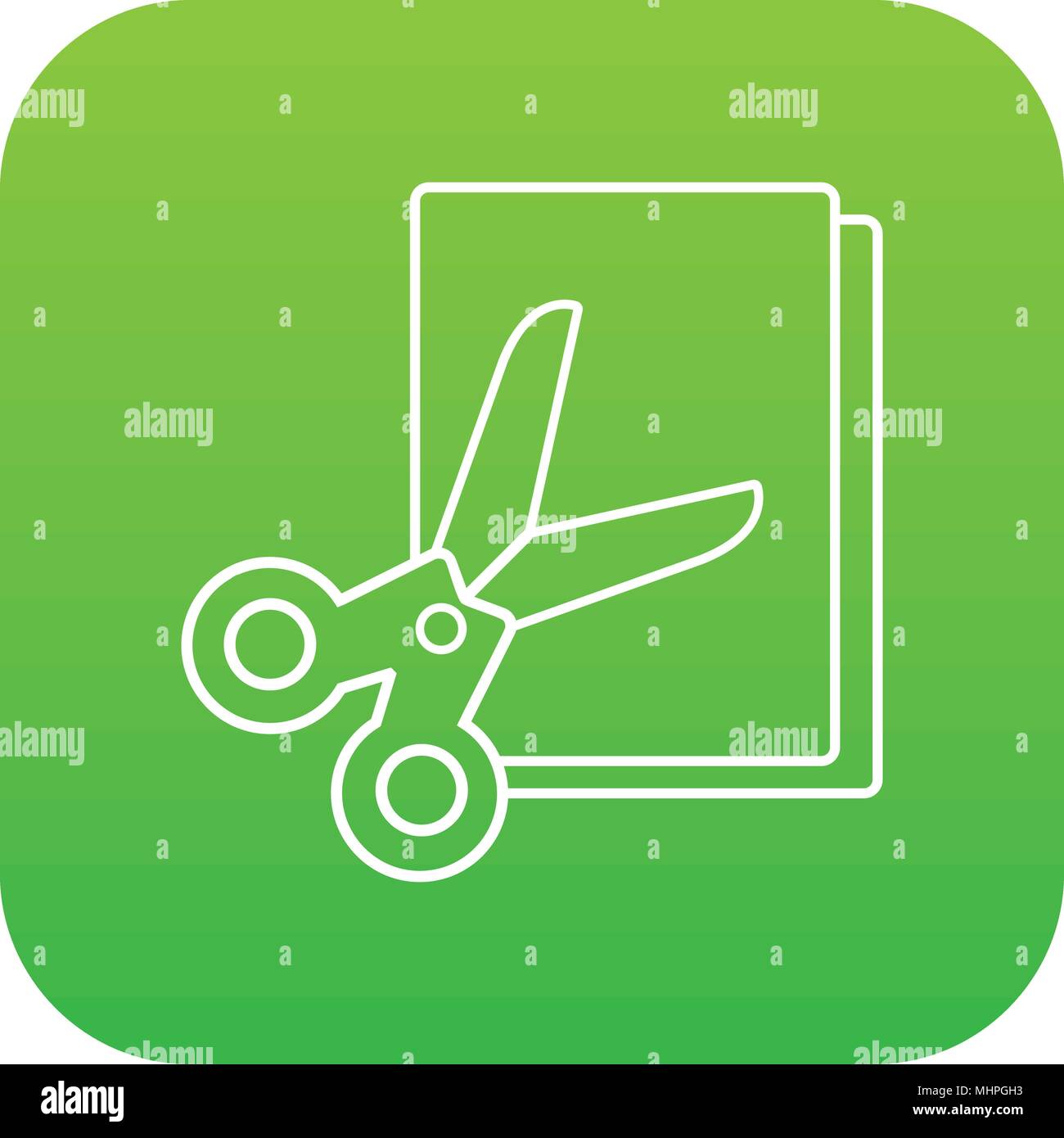 Scissors paper icon green vector Stock Vector Image & Art - Alamy