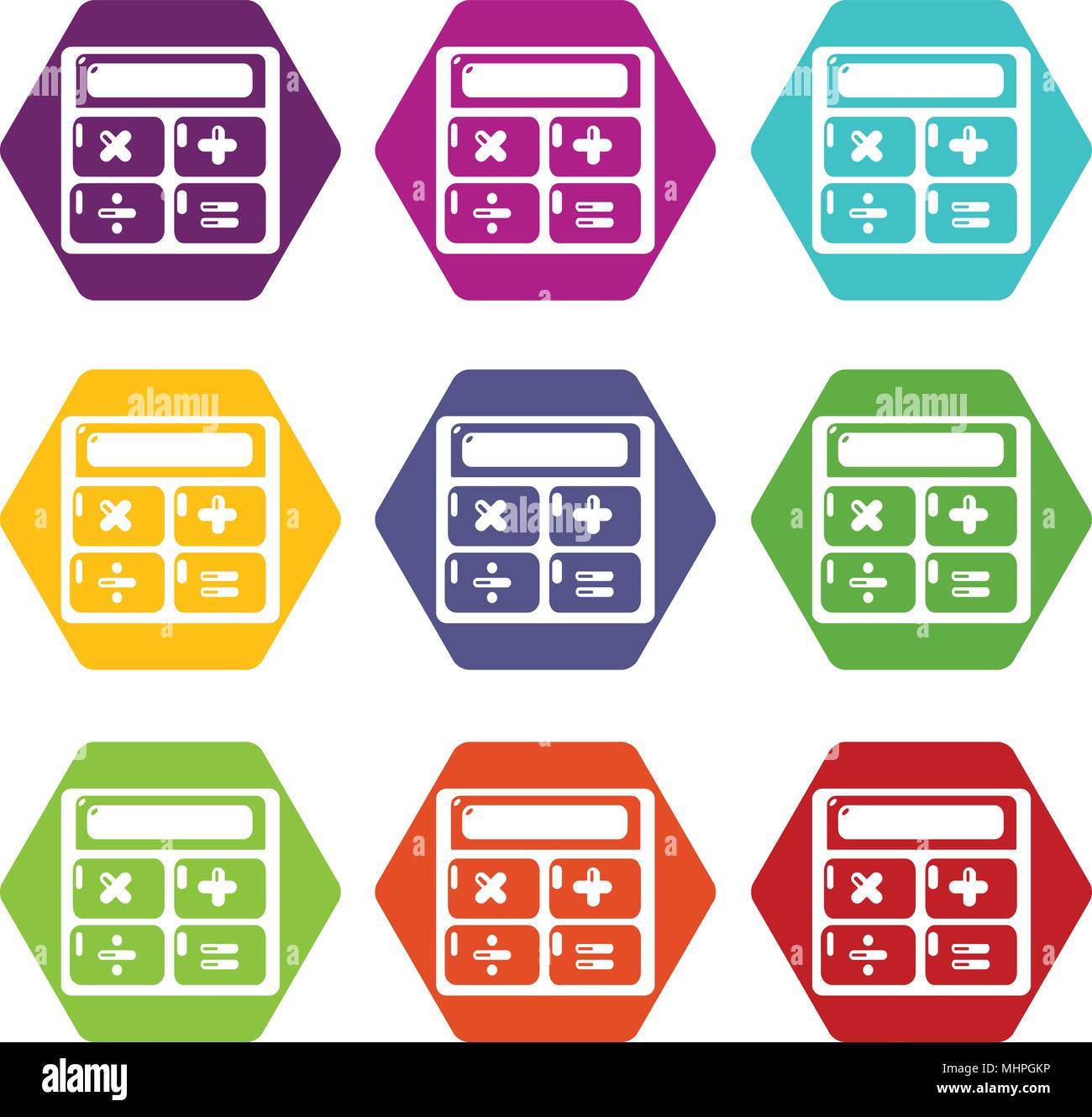 Calculator icons set 9 vector Stock Vector Image & Art - Alamy