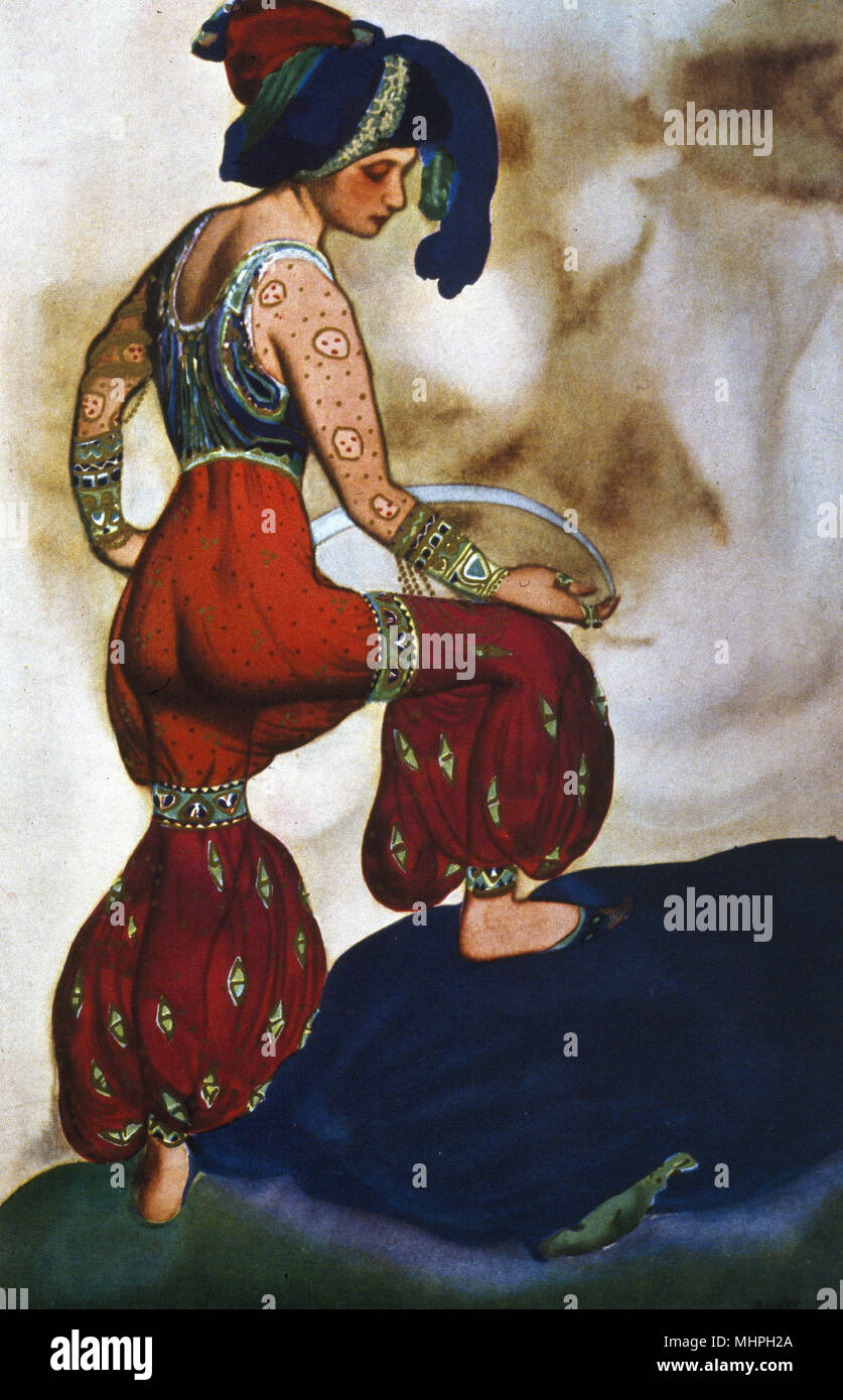 Costume design by Bakst, Scheherazade, Blue Sultana Stock Photo - Alamy