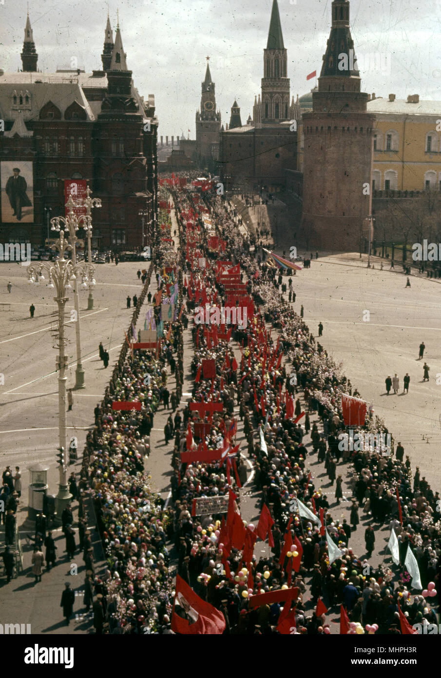 Street scene on May Day, Red Square, Moscow, USSR Stock Photo - Alamy