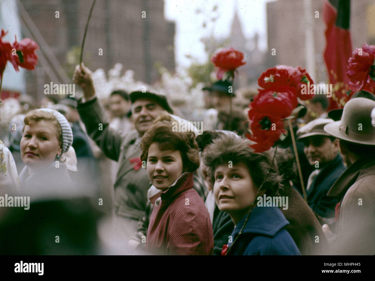 Street scene on May Day, Moscow, USSR Stock Photo - Alamy