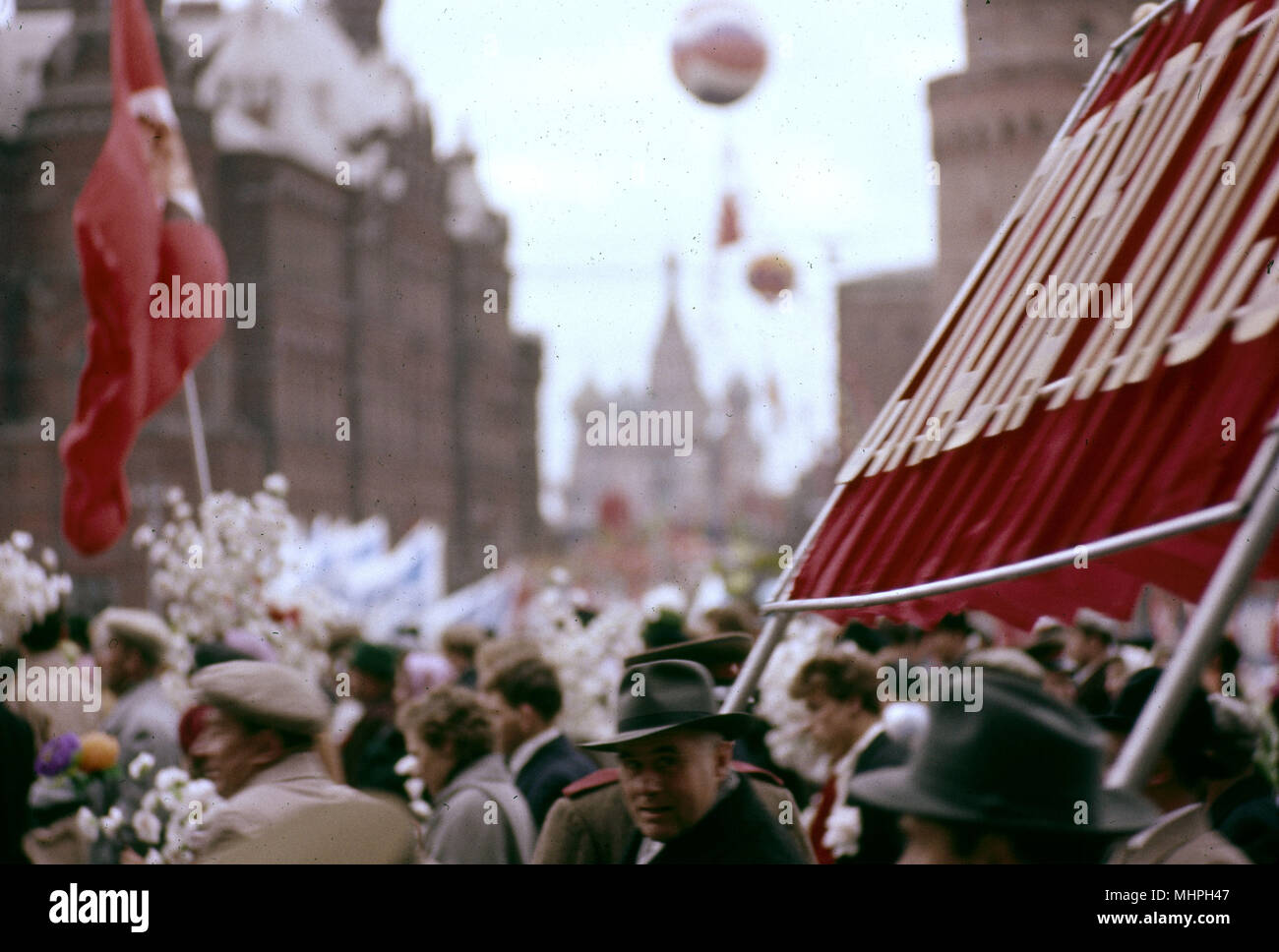 Street scene on May Day, Moscow, USSR Stock Photo - Alamy