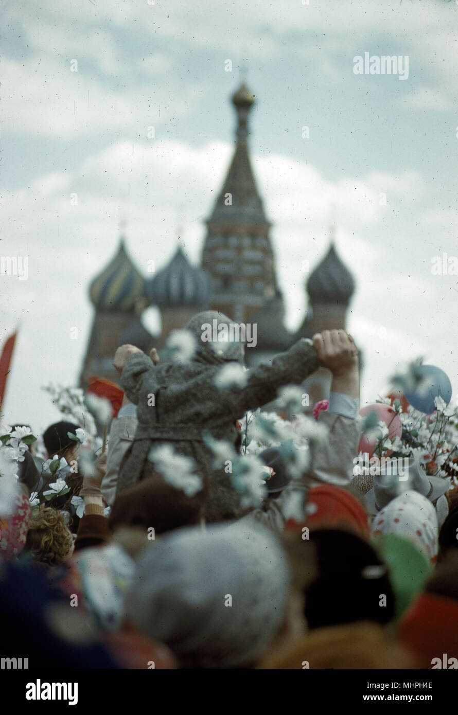 Street scene on May Day, Red Square, Moscow, USSR Stock Photo - Alamy