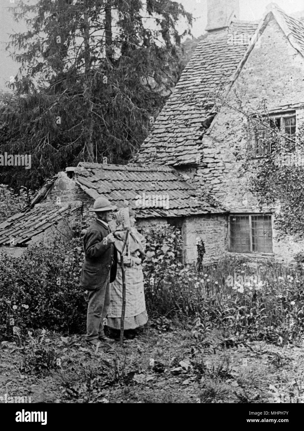 Old cottagers, 1890s Stock Photo - Alamy