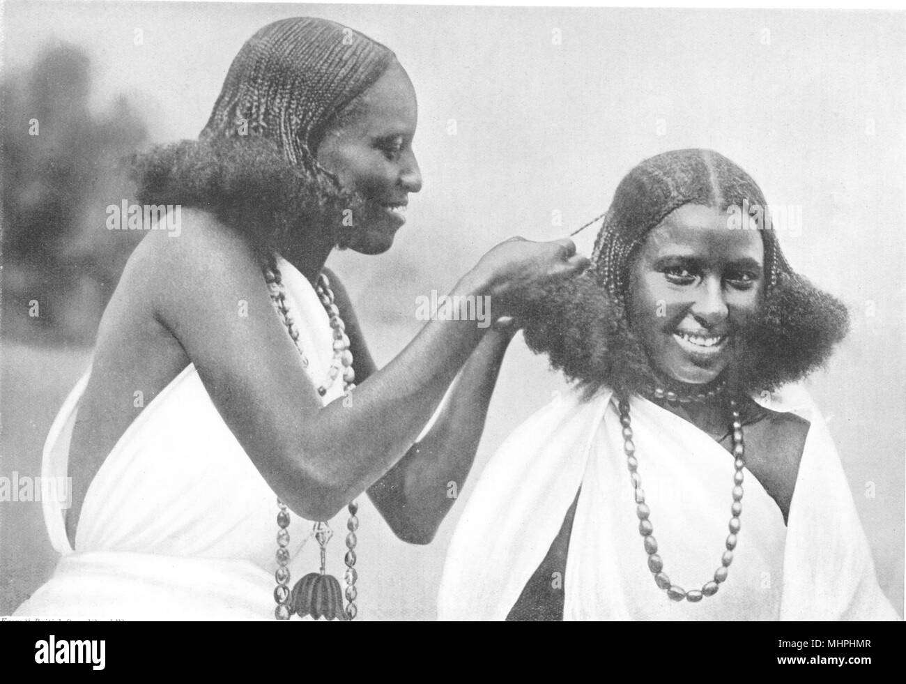 SOMALIA. Somaliland. Hairdressing, Somaliland; 1900 old antique print ...