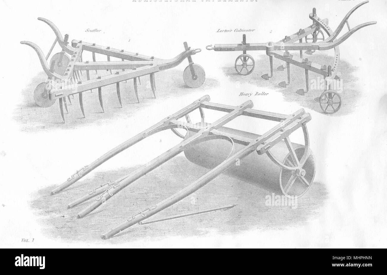 FARMING. Agricultural Implements; Scuffler; Lester's Cultivator; Roller ...