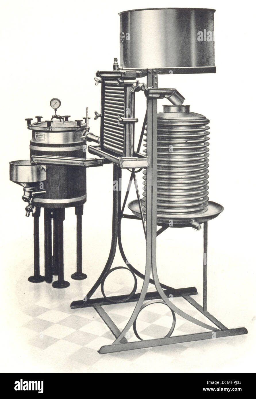 DAIRY FARMING. Complete Pasteurizing Plant 1912 old antique print ...