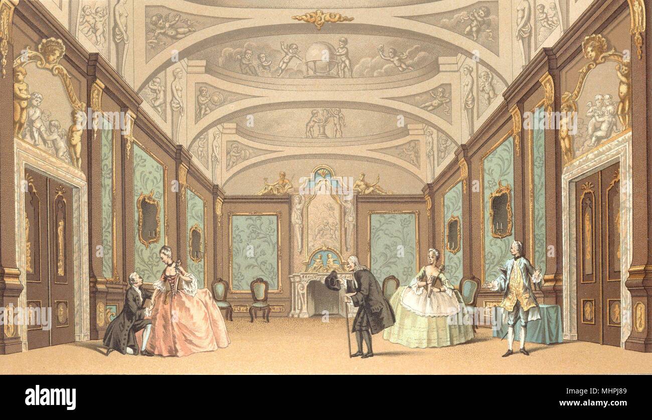 18TH CENTURY FRANCE. A Stage Scene. Theatre. Chromolithograph 1876 old ...