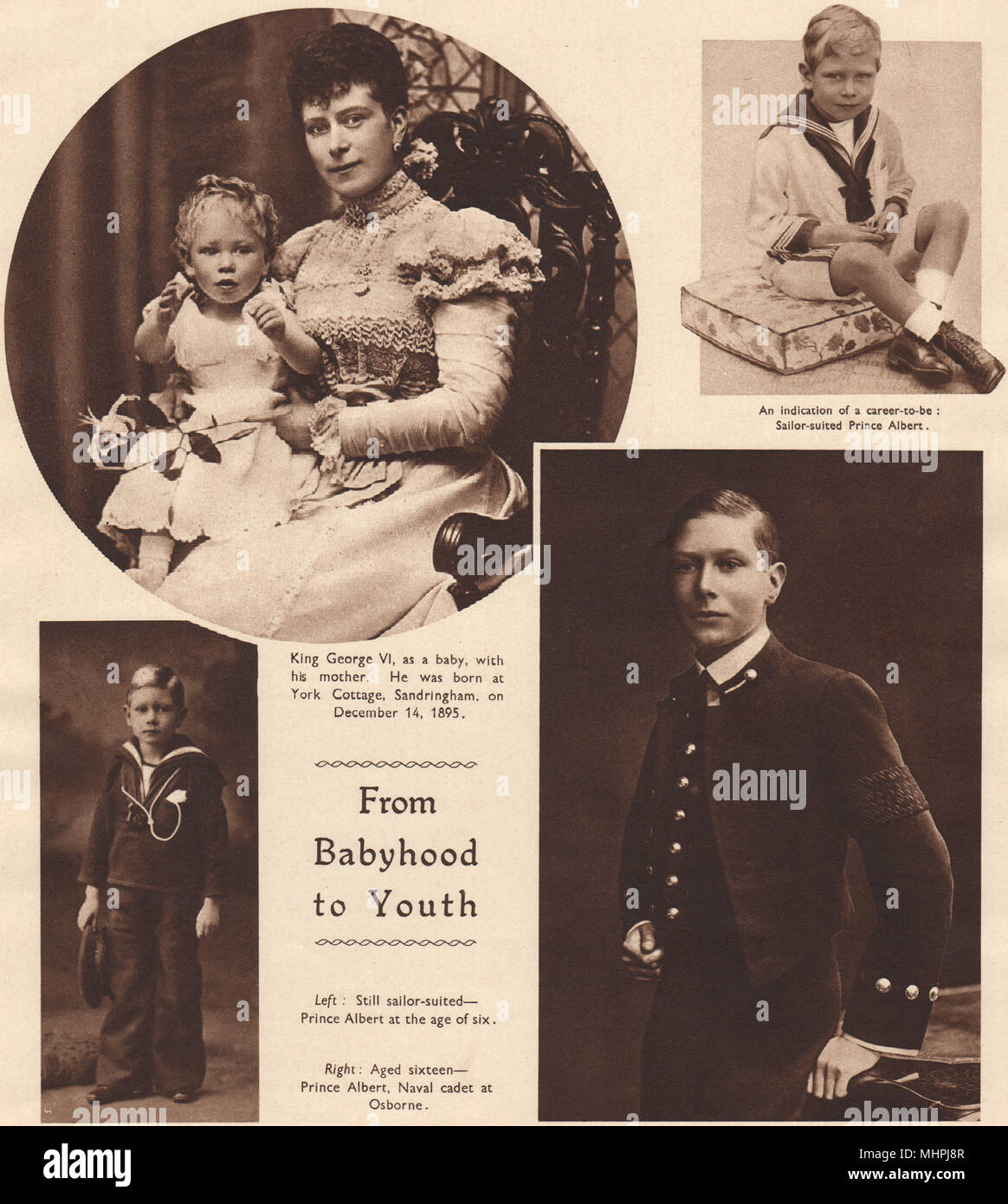 KING GEORGE VI. From Babyhood to Youth. As a child 1937 old vintage ...