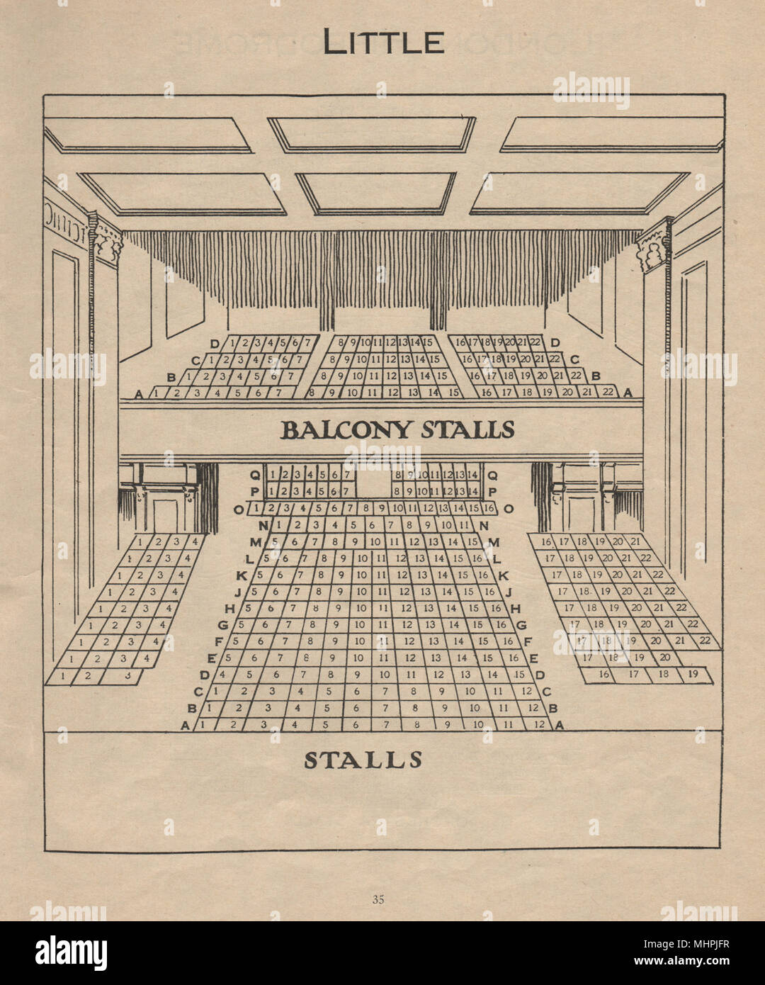London theatres vintage seating plan hi-res stock photography and images - Alamy