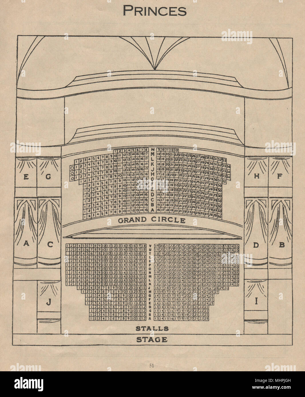 Vintage theatre seating plans hi-res stock photography and images - Alamy