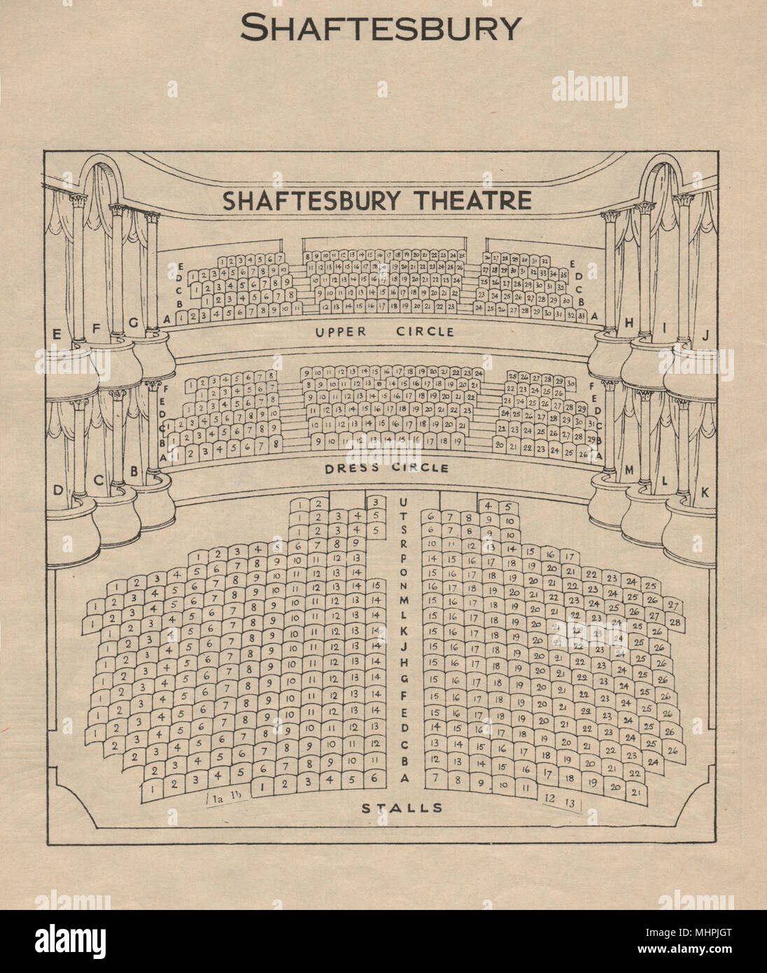 London theatres vintage seating plan hi-res stock photography and ...