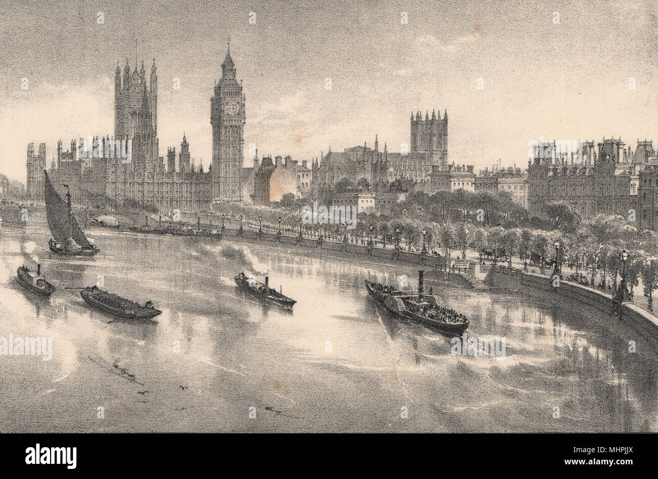 19th century london embankment hi-res stock photography and images - Alamy