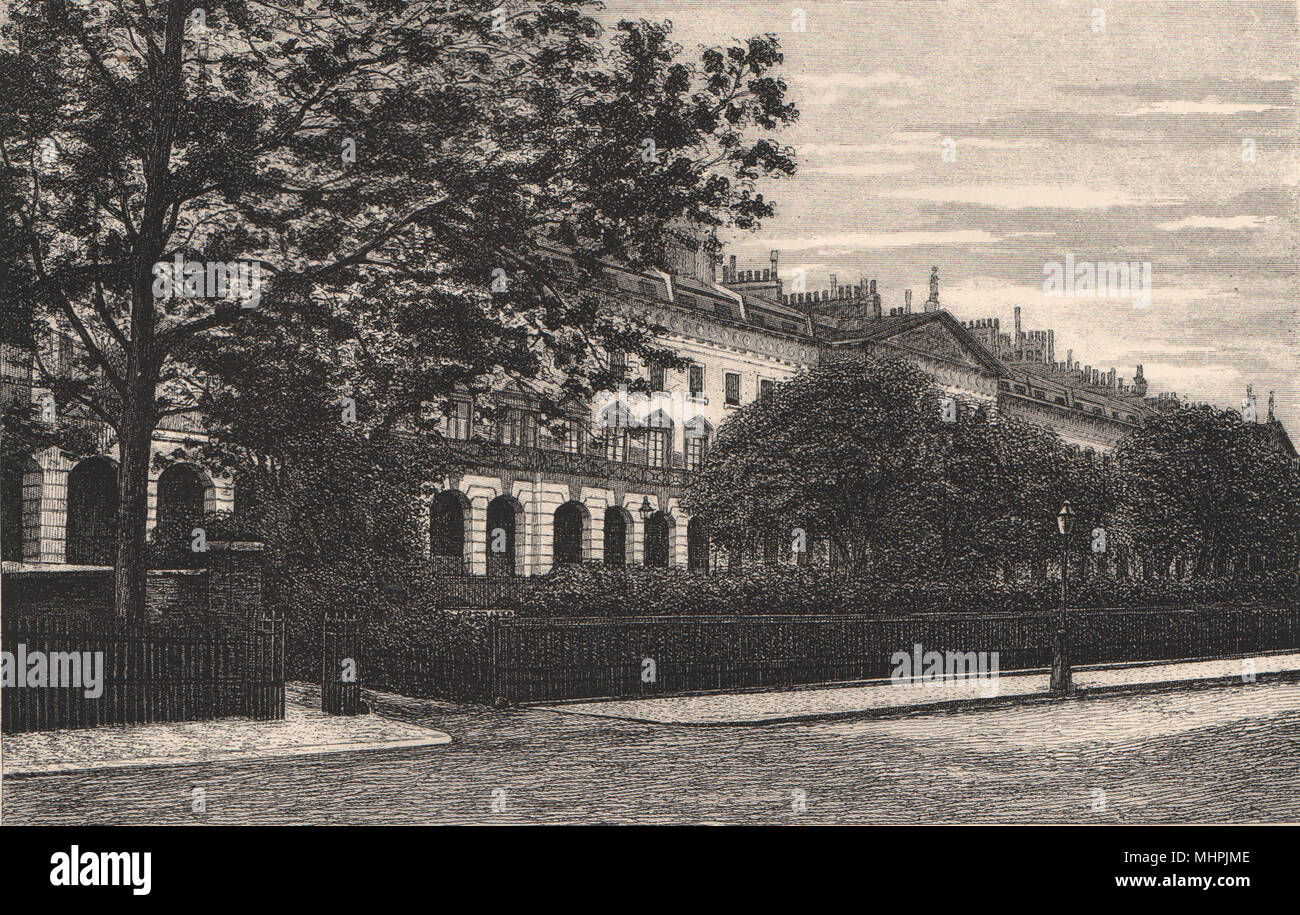 Hanover Terrace, Regents Park, London c1880 old antique vintage print ...