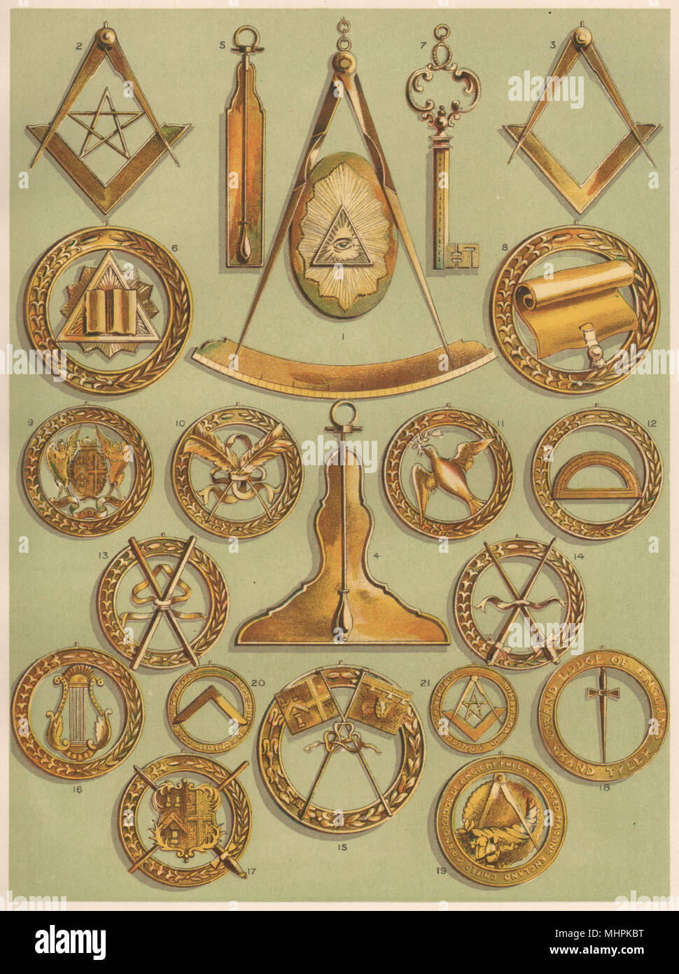 FREEMASONRY. Jewels of The Grand Officers of the Grand Lodge of England ...