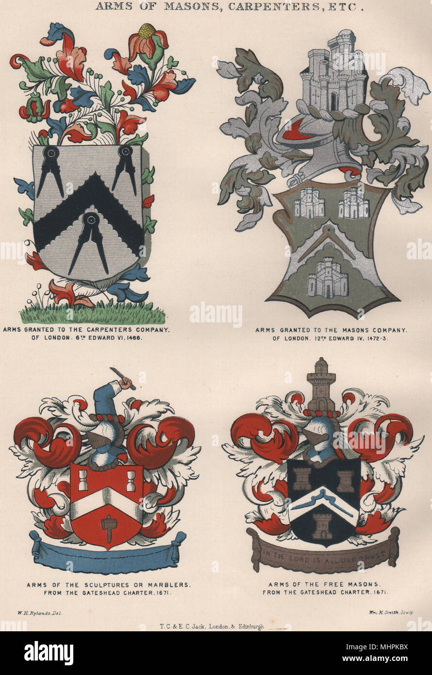 FREEMASONRY. Arms of Masons, Carpenters, Sculptures, Marblers ...