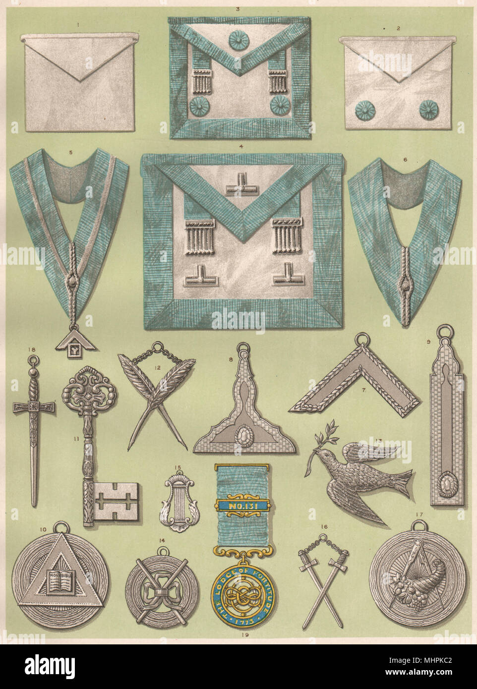 FREEMASONRY. Grand Lodge of England. Private Lodge Jewels and Clothing ...
