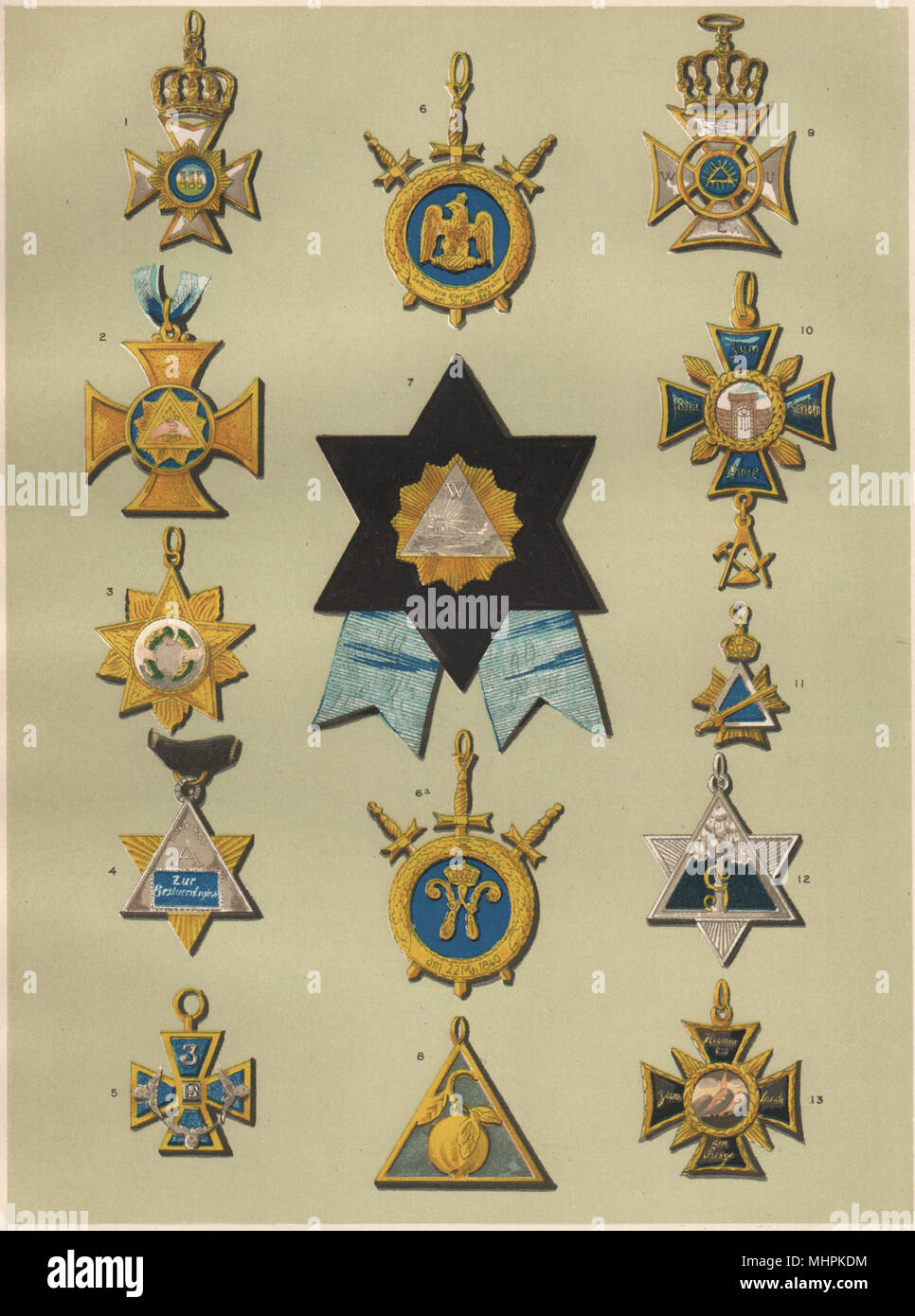 FREEMASONRY. A Representative Selection of German Lodge Jewels. Germany ...