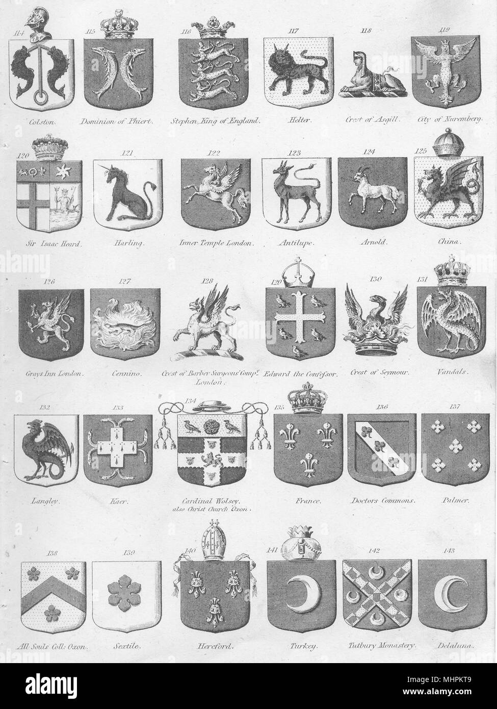 PEERS. Heraldry (4) 1880 old antique vintage print picture Stock Photo ...