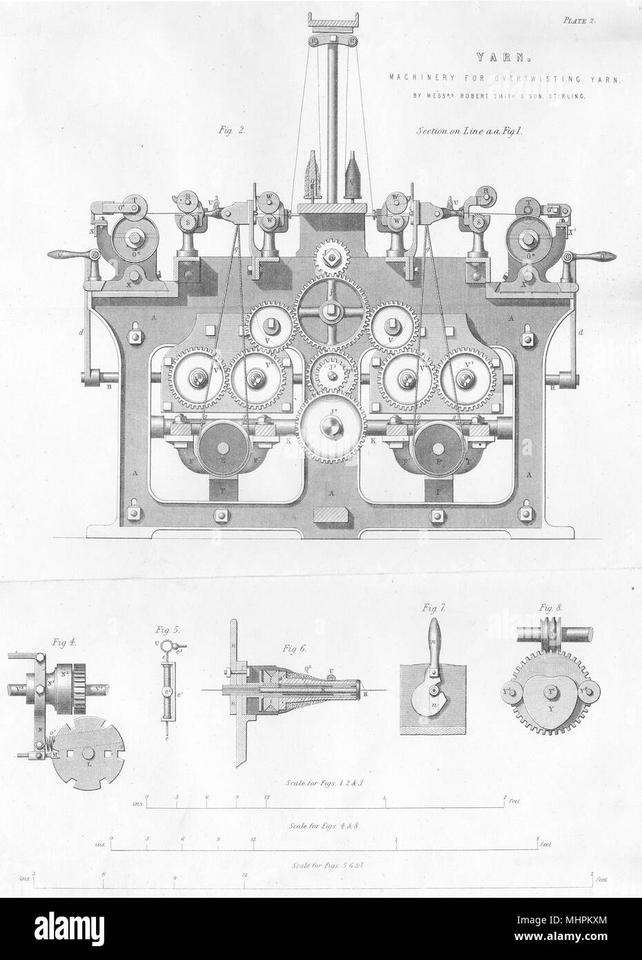ENGINEERING. Yarn machinery for overtwisting yarn (2) 1880 old antique ...
