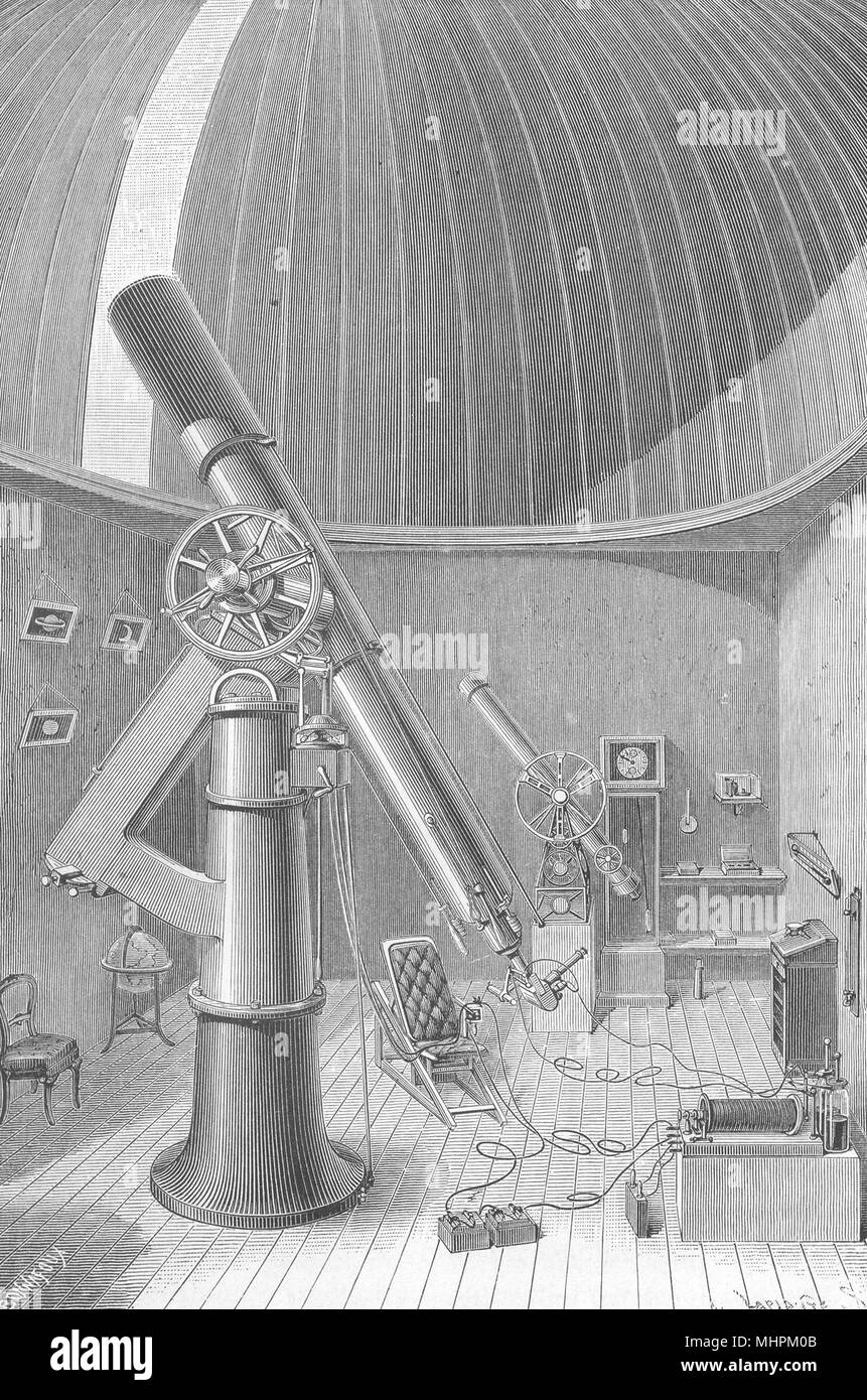 ASTRONOMY. Telescope of Tulse Hill, London. Mr. W. Huggins 1877 old ...