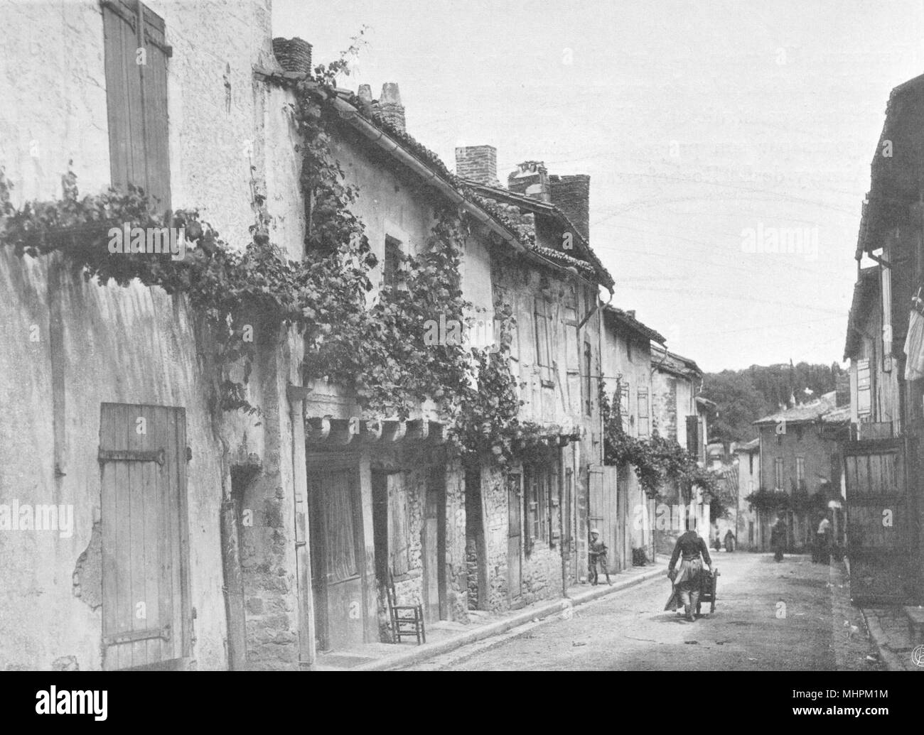 CHARENTE. Ruffec- Vieilles maisons 1904 old antique vintage print ...