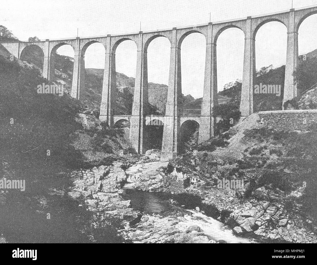 LOZÈRE. Villefort- Viaduc de I'Altier 1903 old antique vintage print ...