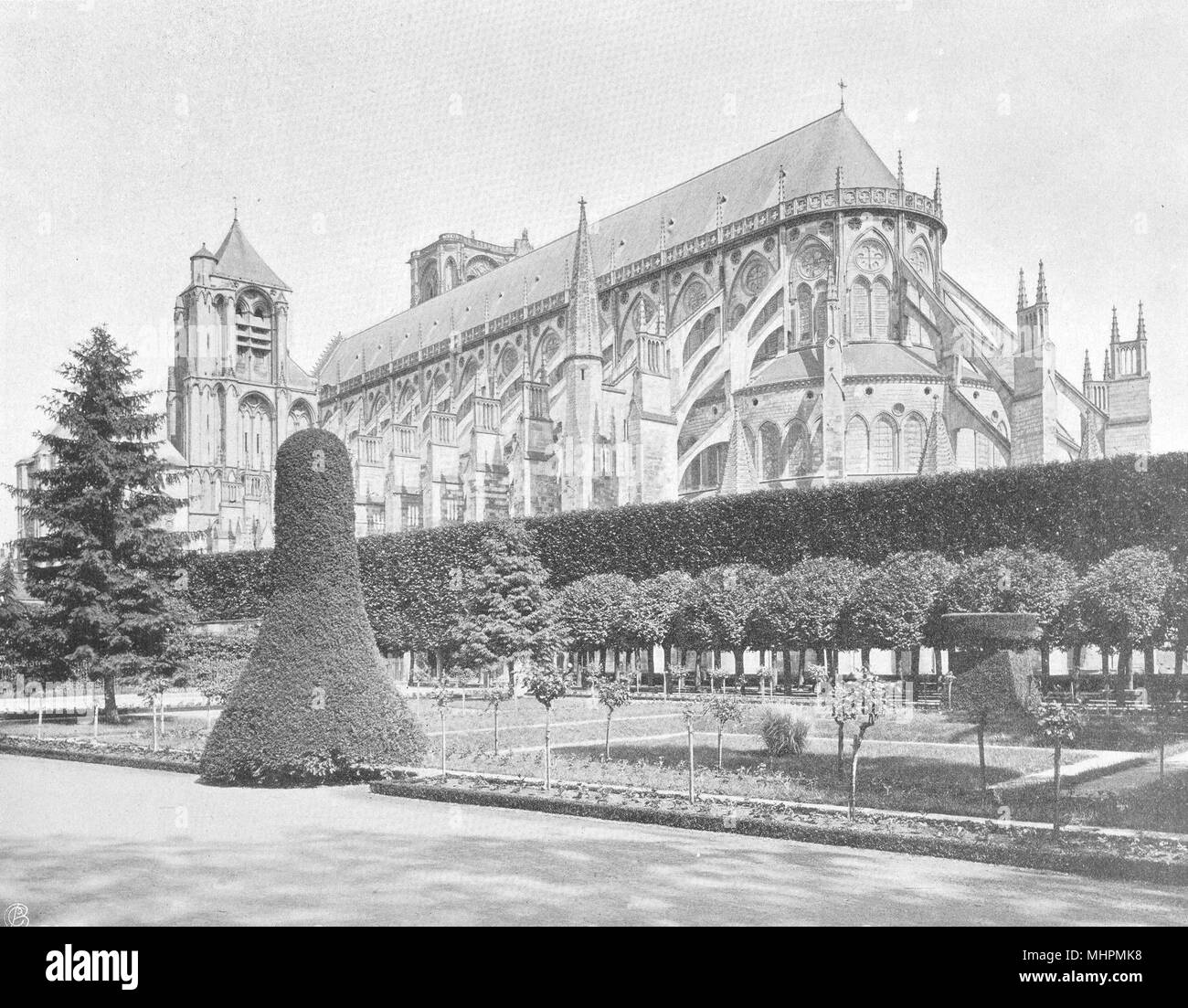 CHER. Bourges- Abside de la cathédrale 1905 old antique vintage print ...