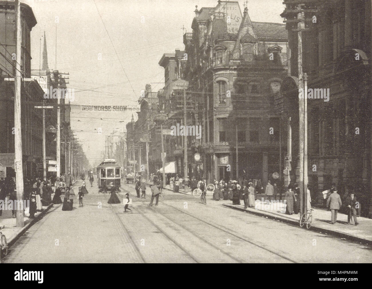 TORONTO. Corner of King and Yonge Streets – Looking East 1900 old print ...