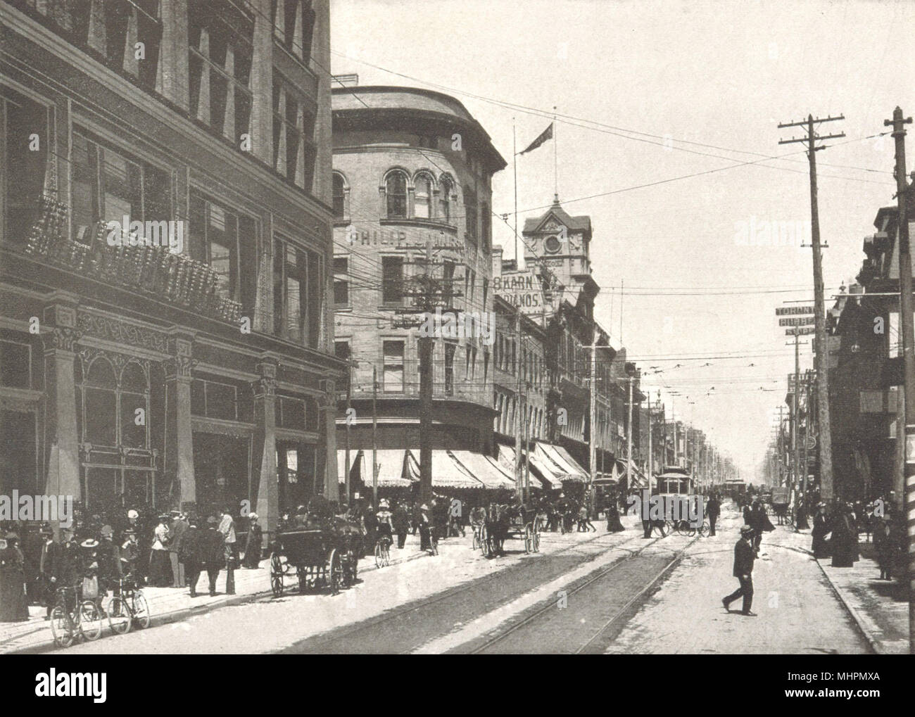 TORONTO. Corner of Queen and Yonge Streets – Looking North 1900 old ...