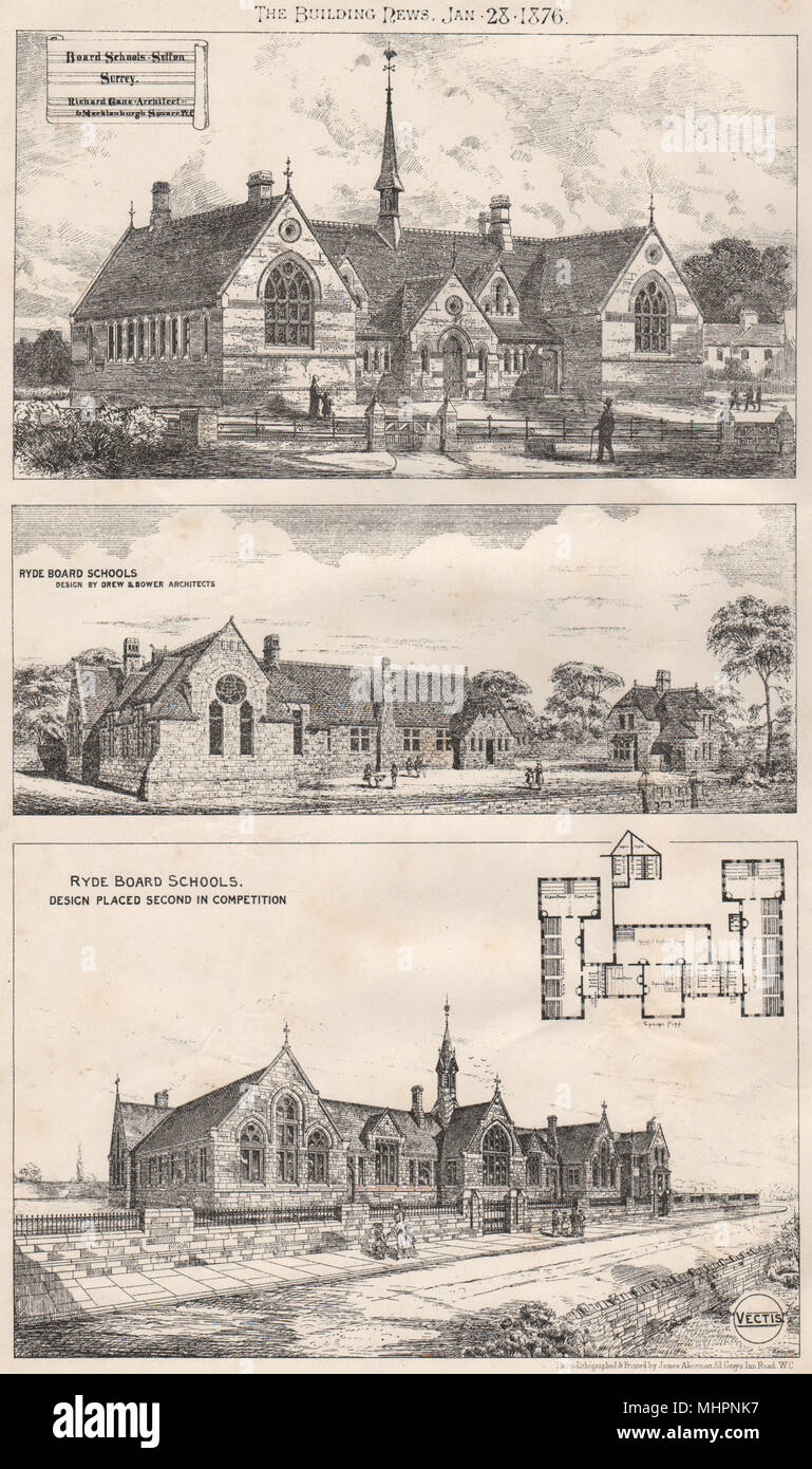 Board Schools, Sutton, Surrey; Richard Gane Architect; Ryde Board ...