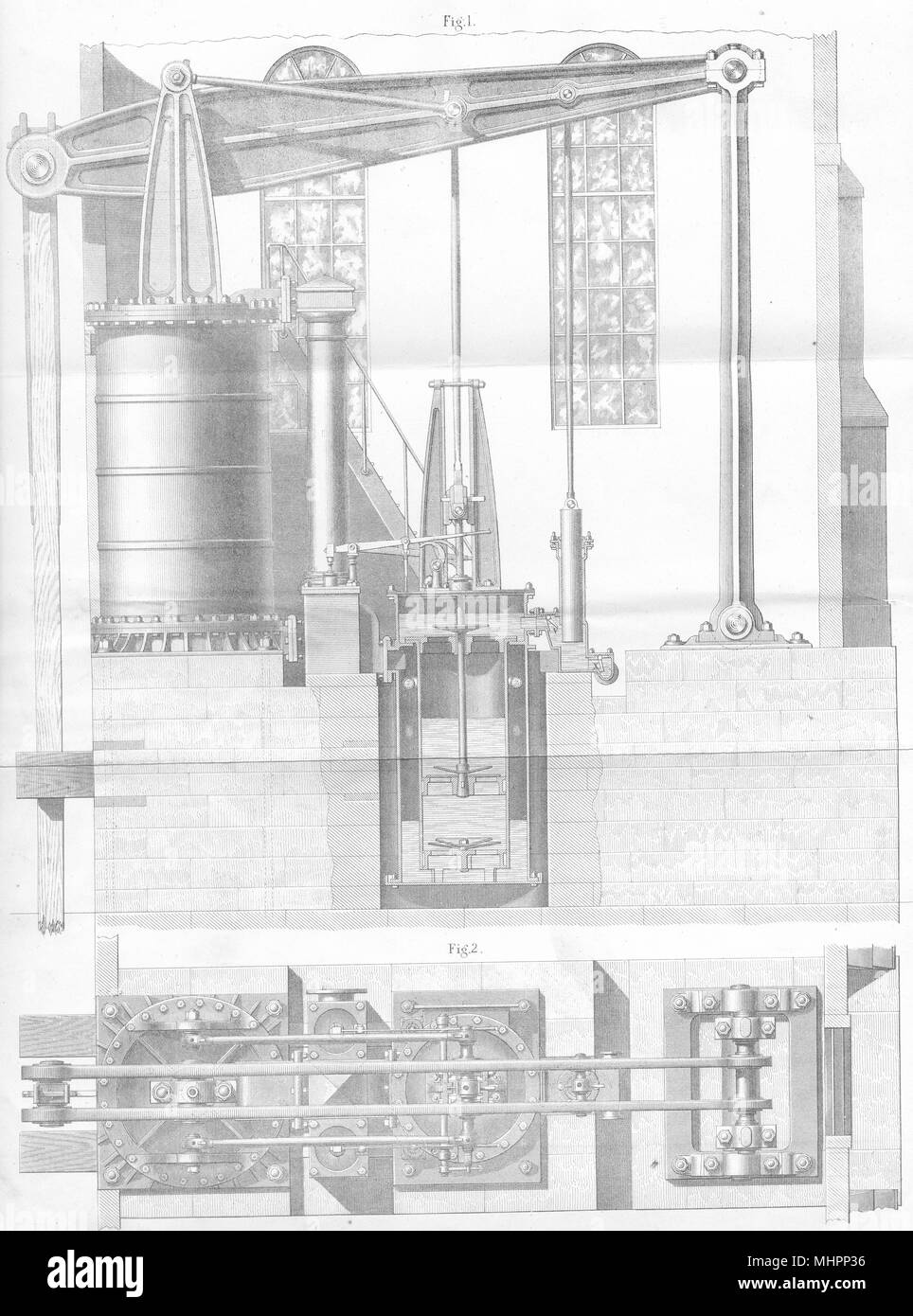 Old pumping engine Black and White Stock Photos & Images - Alamy