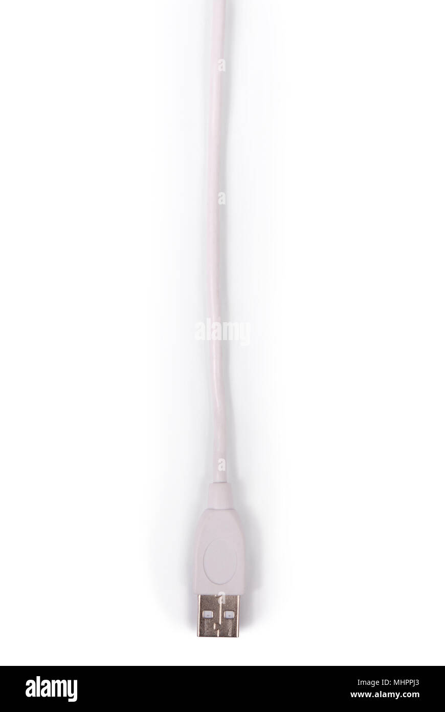 USB cable isolated on white background Stock Photo - Alamy