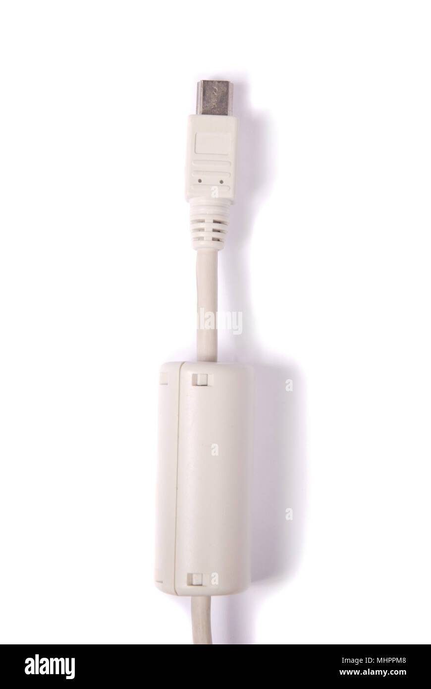 USB cable isolated on white background Stock Photo - Alamy