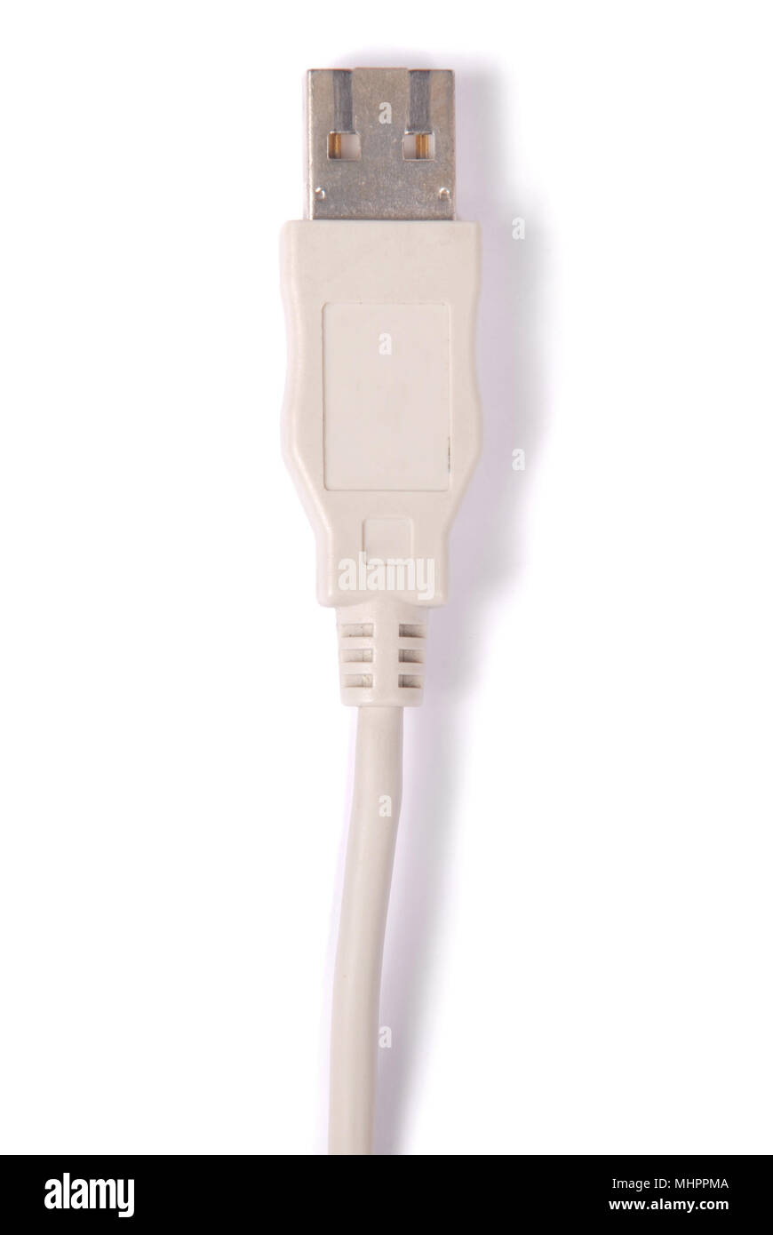 USB cable isolated on white background Stock Photo - Alamy