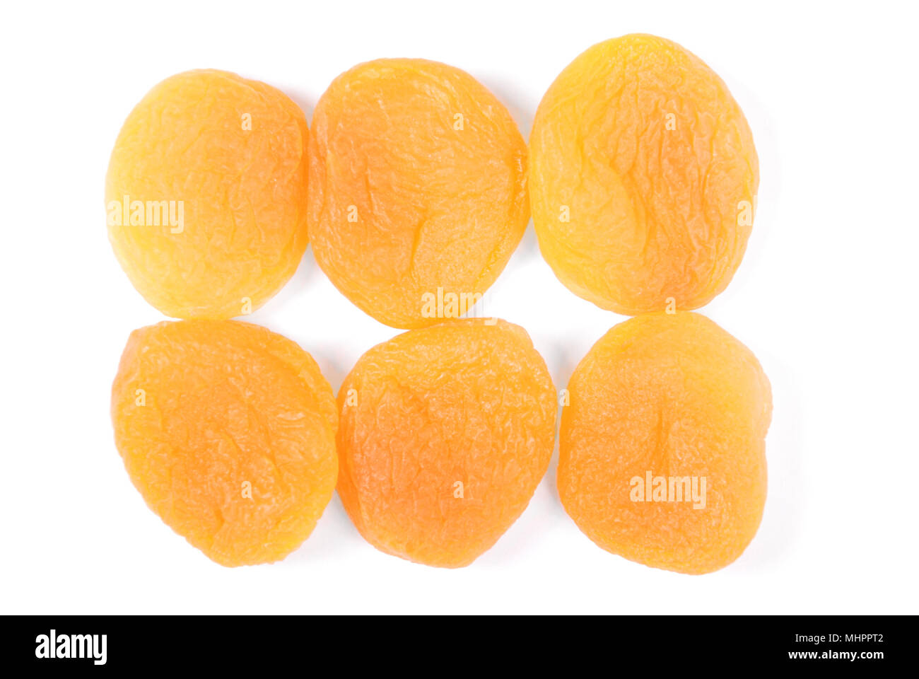 Dried apricot. In high resolution. Isolated on the white background ...
