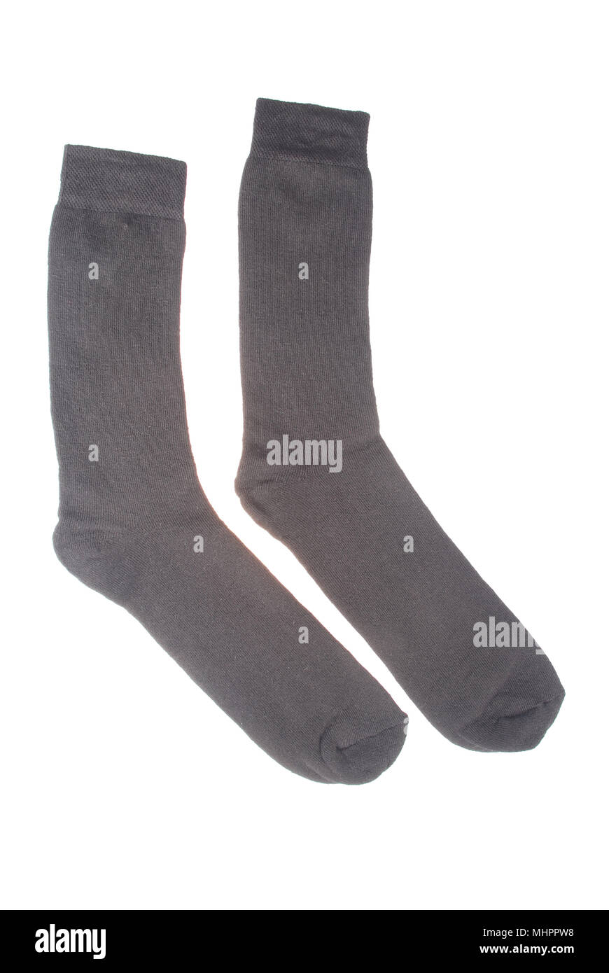 Black men's socks isolated on white background Stock Photo - Alamy