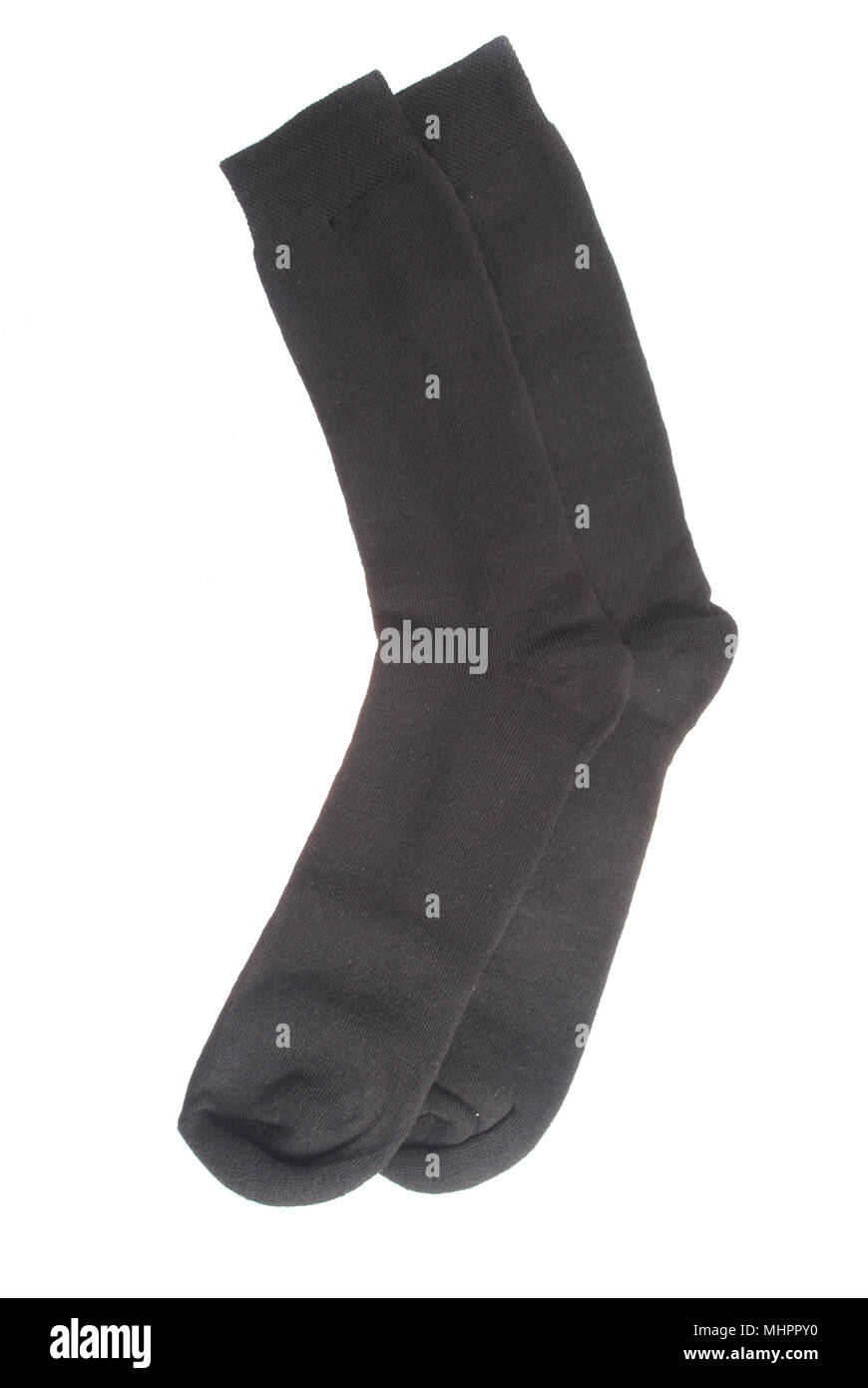 Black men's socks isolated on white background Stock Photo - Alamy