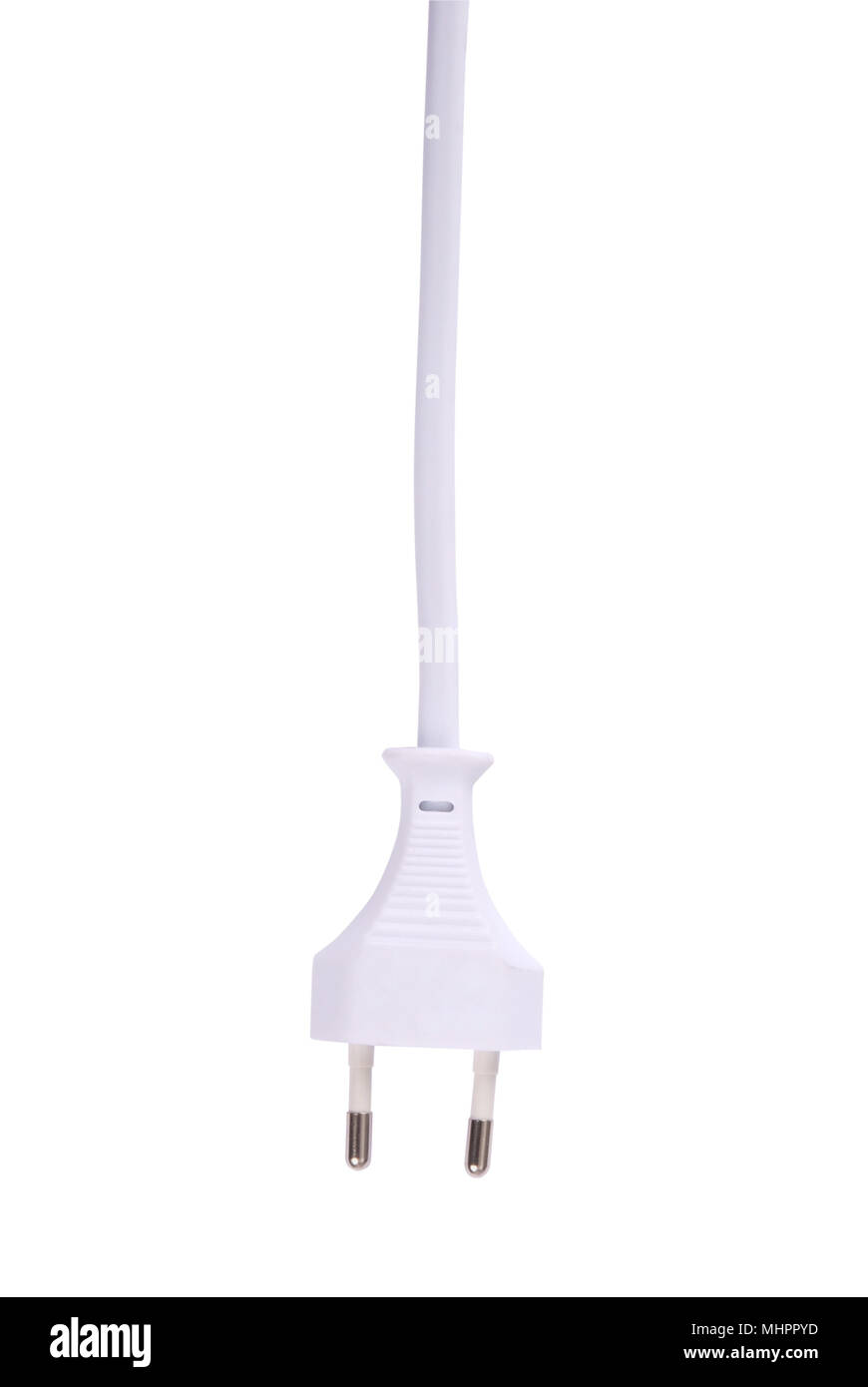 White power cable with plug and socket isolated on white Stock Photo ...