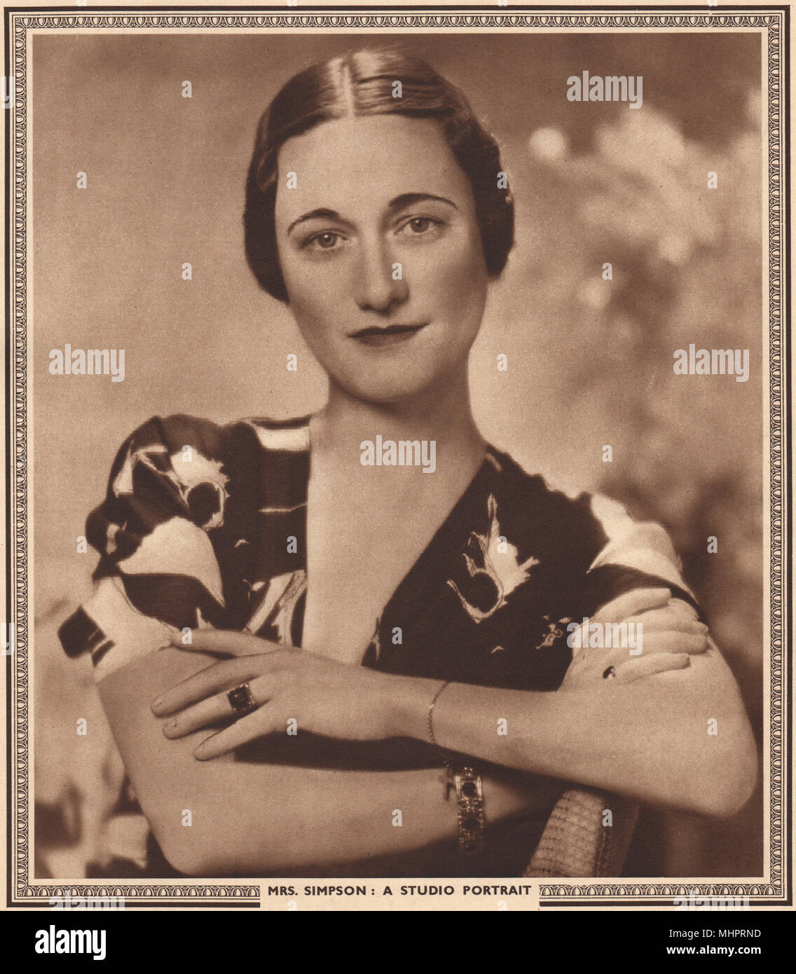 WALLACE SIMPSON. Mrs. Simpson. A Studio Portrait. King Edward VIII 1937 ...
