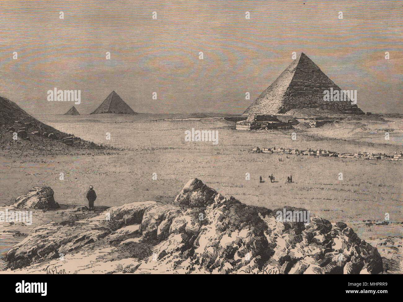 Second, Third and Fourth Pyramids. Egypt 1885 old antique print picture ...